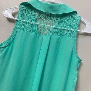 Express | Tops | Express Mint Green Sleeveless Portofino Lace Top ...